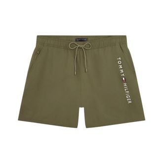Tommy Hilfiger Badeshorts mit Kordelzug - - Swimwear - Herren - Gr&uuml;n - S