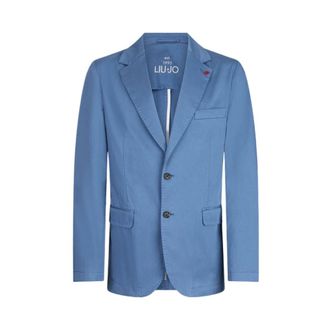Liu Jo Homme, Vestes, Bleu, Taille: XL Elegant Stretch Satin Jacket