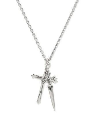 Emanuele Bicocchi grand collier Pugnale+Cross - Argent