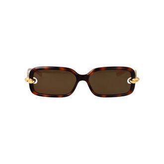 Bottega Veneta unisex, Accessoires, Brun, Taille: 56 MM Knot Rectangular Lunettes de soleil