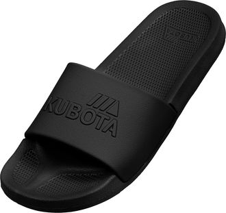 Kubota Badelatschen Damen f&uuml;r Sauna - Strand und Badeschuhe - Badeschlappen f&uuml;r Dusch - Anti Rutsch Badelatschen Wasserdicht Badesandalen - Schwarz Einfarbig