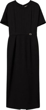 Twinset Femme, Robes, Noir, Taille: 42 FR Abito Longuette Cinturino Oval T