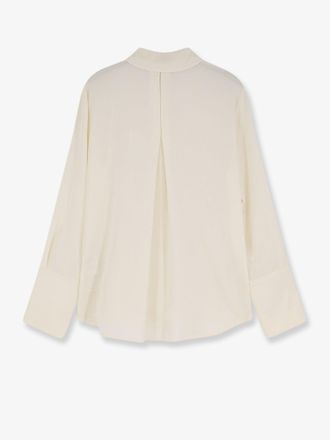 Max Mara Womens Stretch Silk Shirt Beige