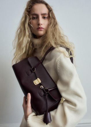 Mango City-Schultertasche mit Klappe bordeaux - Damen - Einheitsgr&ouml;&szlig;e - MANGO