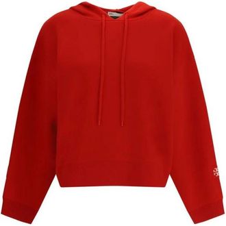 Tory Burch Femme, Sweatshirts et sweats &agrave; capuche, Rouge, Taille: 42 FR Sweat &agrave; capuche en laine avec cordon de serrage
