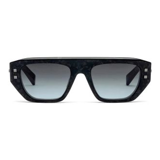 Balmain Limitierte schwarze Leder-Sonnenbrille - - Accessories - Damen - Schwarzk - ONE SIZE