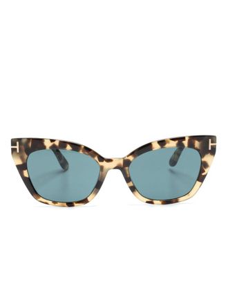 Tom Ford Eyewear Cat-Eye-Brille in Schildpattoptik - Braun