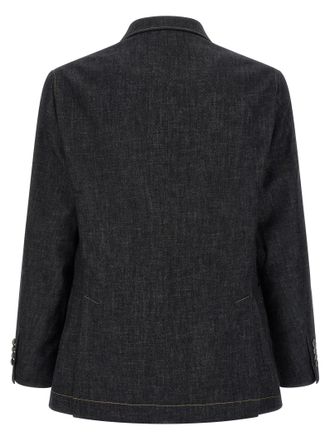 Brunello Cucinelli Double-Breasted Denim Blazer - Blue