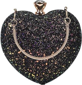 UPKOCH Sac &agrave; Main Forme De Coeur &agrave; Paillettes Pochette De Soir&eacute;e Avec Cha&icirc;ne Sac De Rangement Pour Femme