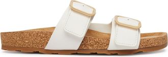 Tommy Hilfiger Pantoletten Tommy Hilfiger Double Strap Cork Sandals FW0FW09118 Wei&szlig;
