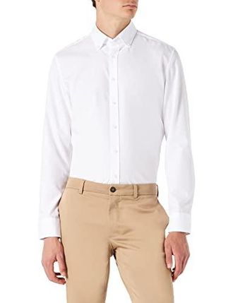Seidensticker Chemise business Seidensticker pour homme - coupe slim - sans repassage - col boutonné - manches longues - 100 % coton