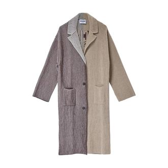 Moschino Cardigan Lungo Logo - - Coats - Damen - Braun - L