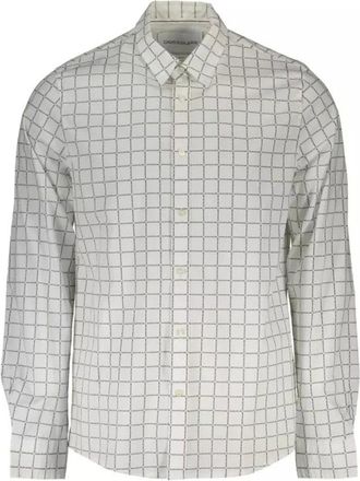 Calvin Klein Homme, Chemises, Blanc, Taille: S Chemise en Coton Blanc pour Homme