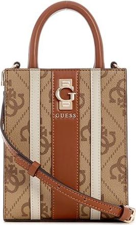 Guess Erenia Mini Tote, Sac à bandoulière Femmes, Logo Latte, Taille Unique