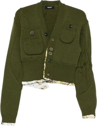 Undercover printed-trim cardigan - Vert