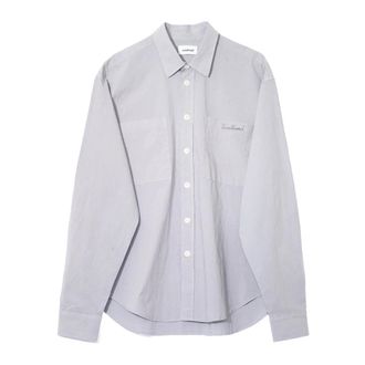 Soulland Femme, Blouses et Chemises, Gris, Taille: 40/42 FR Albert Garment Dye Shirt