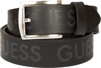 Guess Ceinture en cuir pour hommes avec logo, hauteur 3,5 cm, article BMU356P2435, BLA - Black, M