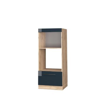 Vicco Mikrowellenschrank Fame-Line, Dunkelblau Hochglanz, 60 cm offen