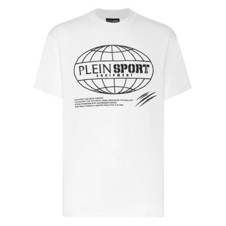 Plein Sport Homme, Tops, Blanc, Taille: L T-shirt Col Rond SS Global Express Edition