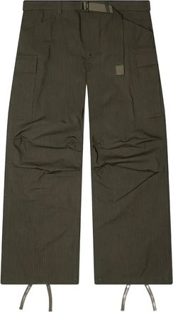 sacai Ripstop-Hose mit Gürtel - Grün