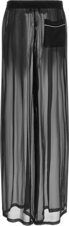 Dolce & Gabbana Semi-Sheer Silk Chiffon Trousers - Black