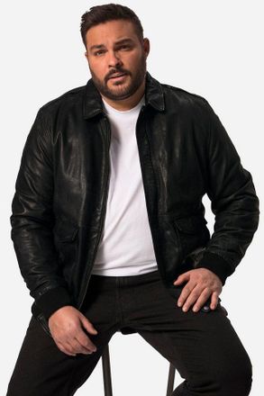 Men Plus Lederjacke Lederjacke Leder R&uuml;cken-Patch