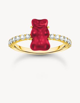 Thomas Sabo Bague - Dor&eacute;, rouge et blanc