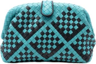Bottega Veneta 2012-2025 Bicolor Nappa Intrecciato The Lauren 1980 clutch bag - Blau