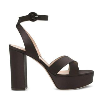 Gianvito Rossi Satin Sandalen im Crepe-Stil - - Shoes - Damen - Braun - 38 EU