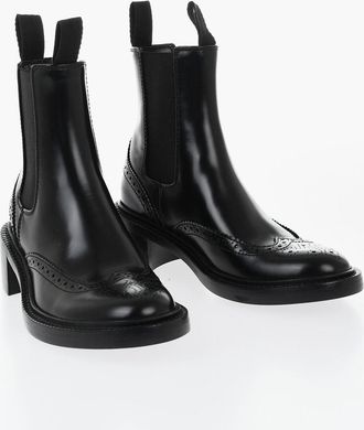 Saint Laurent Chelsea-Stiefeletten aus Brogue-Leder mit 5 cm Absatz Saint Laurent