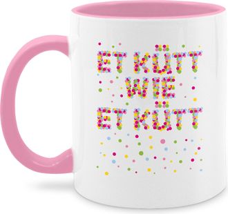 Shirtracer Tasse Tassen 325ml - Karneval & Fasching - Et kütt wie et kütt Konfetti I Köln I Kölsches Grundgesetz I Echte Kölner - 325 ml - Rosa - karnevalstasse 