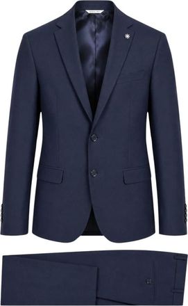 Manuel Ritz Homme, Costumes, Bleu, Taille: M Single Breasted Suits