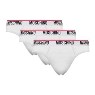Moschino Lot de 3 slips avec ceinture logo - Homme - Sous-v&ecirc;tements - Blanc - Taille: S