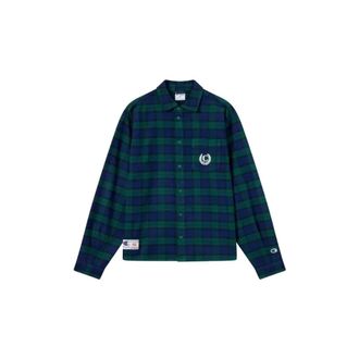 Champion Tartan Flanellhemd Academy - - Shirts - Herren - Blau - L