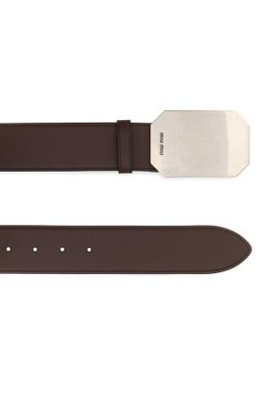 Miu Miu Womens Brown Leather Belt Radica Vitello Cinture