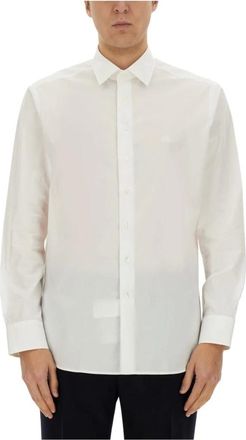 Etro Homme, Chemises, Blanc, Taille: M Chemise habill&eacute;e en popeline de coton avec logo brod&eacute;