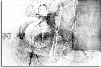 Paul Sinus Art Abstrakt 1323-120x80cm SCHWARZ-WEISS Bilder - Wandbild Kunstdruck in XXL Format - Fertig Aufgespannt - TOP - Leinwand - Wand Bild - Kunst Bild - Wandb