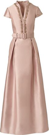 Adrianna Papell Abendkleid Mikado Belt Gown Ein figurbetontes, elegantes Abendkleid mit Mikado-Fl&uuml;gel&auml;rmeln