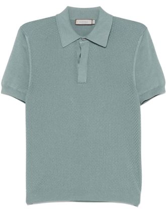 Canali Strukturiertes Poloshirt - Gr&uuml;n