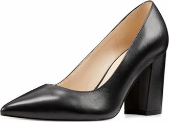 Nine West Damen Wnastoria9x9 Pumps, Schwarz Leder, 41 EU (9.5M)