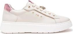 Nero Giardini E513060D Velvet Os Pink Baskets de sport pour femme en cuir compens&eacute; bas, Blanc, 37 EU