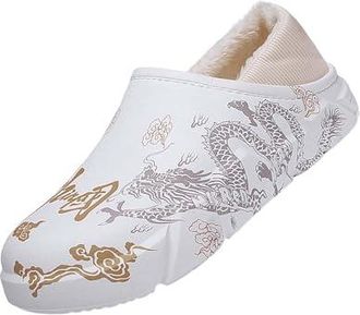 Generic Pantoufles dext&eacute;rieur pour homme Taille 13 Chaussons chauds doux et confortables pour garder vos pieds au chaud en hiver, blanc, 39 1/3 EU