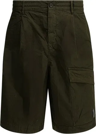 C.P. Company C.p. Company - Shorts Boxy Lens en Micro-Reps - Homme - Shorts - Vert - Taille: L