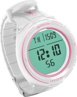 Cressi Goa Tauchcomputer Mit Dual Mix RGBM Algorithmus - Kompakt und Vielseitig Für Scuba- und Apnoe-Tauchgänge - Weiß/Rosa