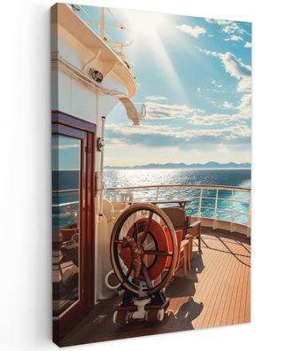 MuchoWow &copy; Leinwandbild 40x60 cm Dekoration Wohnzimmer Bilder Aufh&auml;ngen Wall Decoration Living Room Wohnungs Deko Moderne Maritime - Boot - Wasser - Meer - Seg