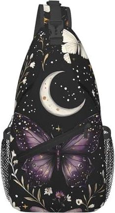 Generic Sacoche Homme Bandouliere Marguerite papillon violette Antivol Sac De Poitrine Mode Sac &agrave; Dos Militaire pour Homme Femme Camping