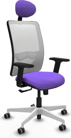 Piqueras y Crespo Schreibtischstuhl mit Rollen Zulema mit 2D-Armen, h&ouml;henverstellbarer Lendenwirbelst&uuml;tze und festem Kopfteil, ausgestattet mit 3 Positionen und Schneid