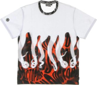 Octopus Halftone Wei&szlig;es T-Shirt Kurzarm - - Tops - Herren - Mehrfarbig - XL