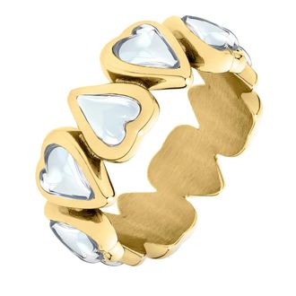 Liebeskind Liebeskind Berlin Ring - Edelstahl Glass Heart - Gr. 54 - in Gold - f&uuml;r Damen