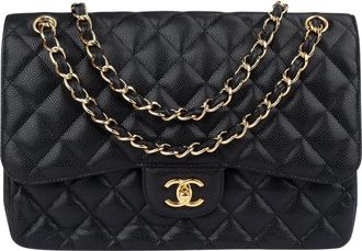 Chanel Crossbody Bags - Chanel Quilted Caviar Leather Jumbo Double Flap Cr - Gr. unisize - in Schwarz - f&uuml;r Damen